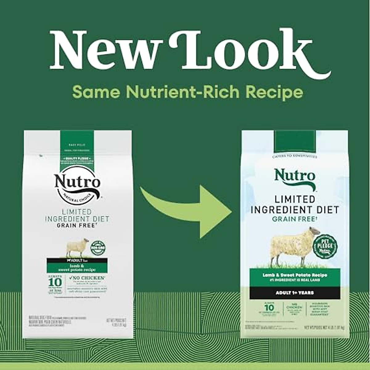 NUTRO Limited Ingredient Diet Adult Dry Dog Food Lamb & Sweet Potato Dog Kibble, 4 lb. Bag