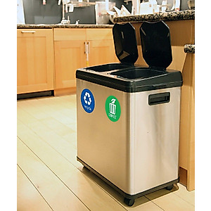 iTouchless Trash Stickers Premium Vinyl Decals for Trash Can; 3" Round Waterproof, Reusable (Set of 3); Indoor/Outdoor