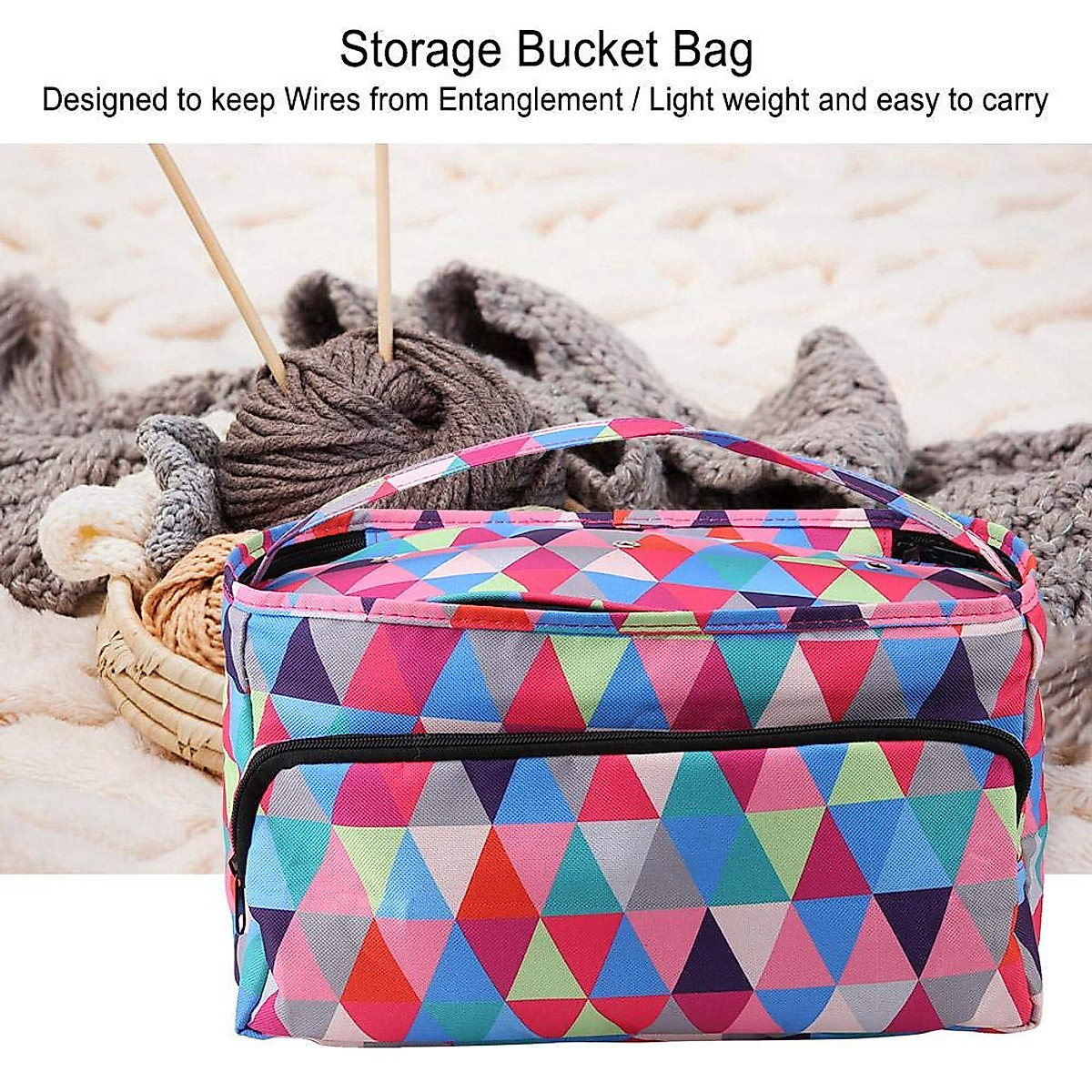 Yarn Storage Bag Wool Ball Organizer Crochet Thread Tote Sewing Tool Case Basket DIY Hand Knitting Tool Storage Bag