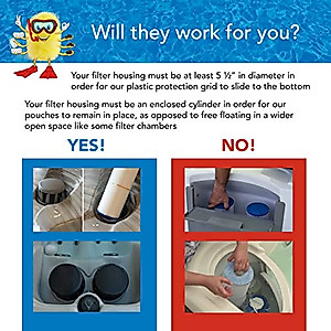 Filter Minion, 2 Pouch FM2P-G Replacement Filter for Hot Tub/Spa & Above Ground Pools, Standard Cartridges 6"-8" Tall, Yellow