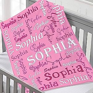 Custom Super Soft Blankets with Name for Kids and Adults Personalized Name Blankets for Baby Boy Girl Son Daughter (7 Sizes)
