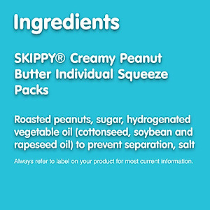 SKIPPY Creamy Peanut Butter Individual Squeeze Packs, 1.15 Ounce (8 Pouches)