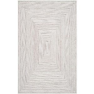 BoutiqueRugs Zabel Contemporary Area Rug - Light Silver, Warm Gray - 6' x 9'