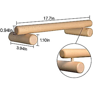 Premium Self-Adhesive Natural Beech Wood Towel Rack/Paper Towel Holder, Stick on Wall Towel Bar/Paper Towel Hanger for Bathroom/Kitchen - (Self-Adhesion & Drilling Installation)