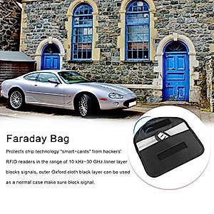 ONEVER Signal Blocking Bag, GPS RFID Faraday Bags for Phones Faraday Bag Pouch Shield Cage Wallet Phone Case for Cell Phone Privacy Protection Car Key FOB, Anti-Tracking Anti-Spying (1 Pack)