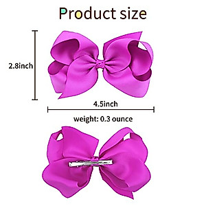 Oaoleer 40Pcs 4.5" Hair Bows Clips Grosgrain Ribbon Bows Hair Alligator Clips Hair Barrettes Hair Accessories for Baby Girls Infants Toddlers Kids Teens Children (4.5 Inch, 20 Colors in Pairs)