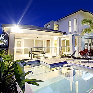 DuBom 100W-800W Solar Flood Light Outdoor Remote,6000K Bright LED,IP67 Waterproof Solar Power Security Light Auto On/Off Dusk to Dawn for Yard, Gazebo, Shed, Barn, Porch, Patio, Garage, Garden (150w)