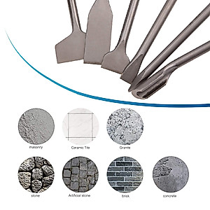 ZELCAN Chisel Set with SDS Plus Shanks, 6pc Masonry Concrete Drill Bit Set, and Hole Saw Kit for SDS Plus Hammer Drills 65 50 30mm Hole Saw Drill Bit Set w SDS Plus Shanks, Bundle