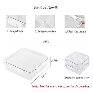 TOKLYUIE Veggie Tray with Lid Reusable Large Divided Serving Snack Tray with Lid Fruit Platter Vegetable Tray Food Storage Container with 4 Compartments