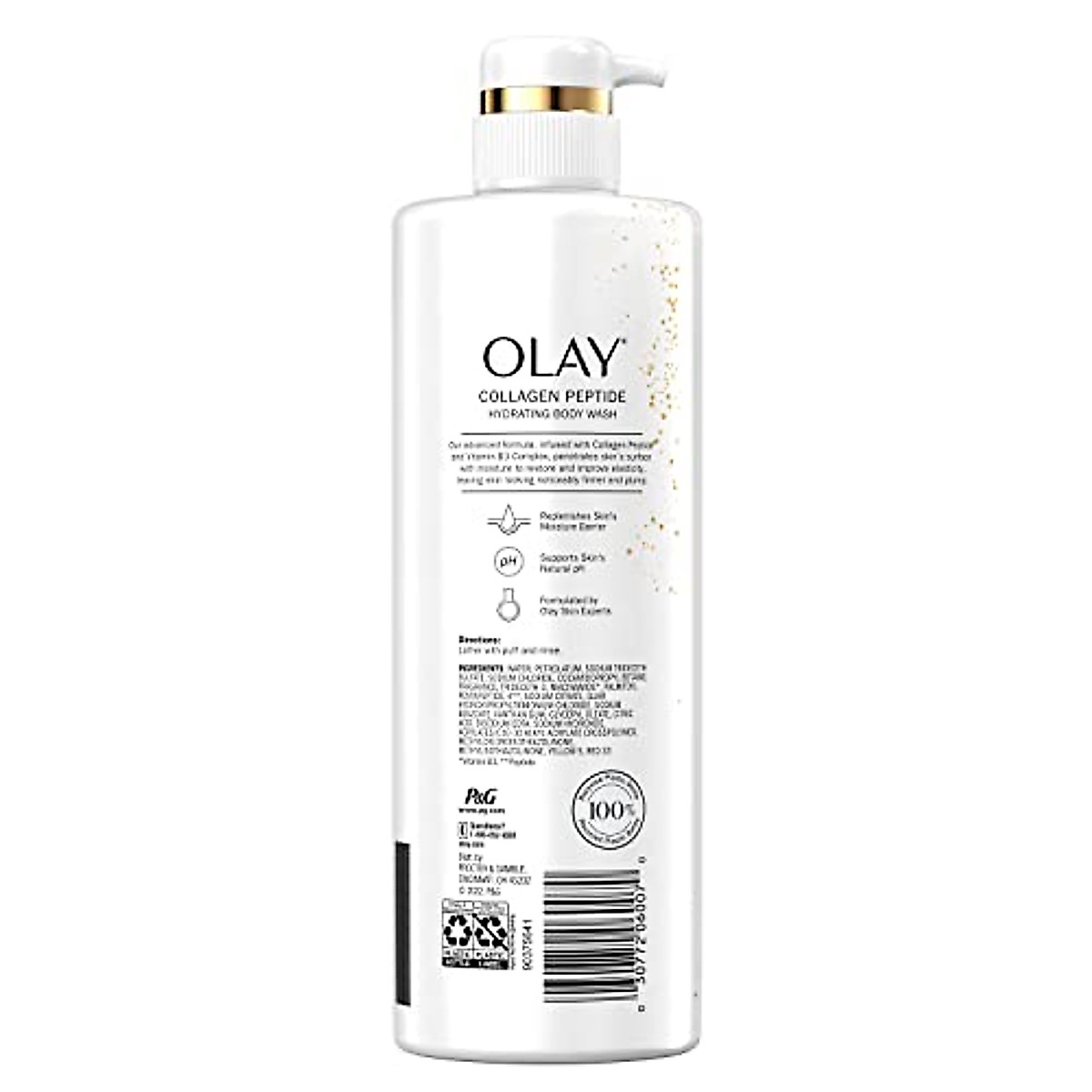 Olay Cleansing & Firming Body Wash with Vitamin B3 and Collagen, 26 fl oz (Pack of 4), White