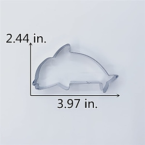 LILIAO Dolphin Cookie Cutter, 4", Biscuit Bread Sandwich Cutters, Stainless Steel