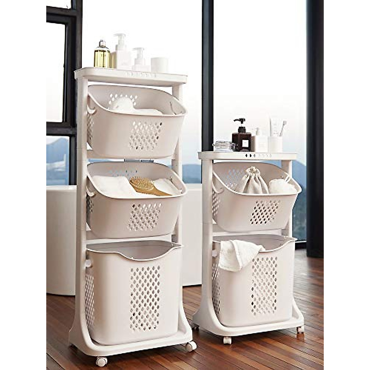 Bretoes Laundry Basket Bathroom Multi-layer Clothes Storage Basket Household Bathroom Simple Storage Shelf Kitchen Shelf Fruit Stand