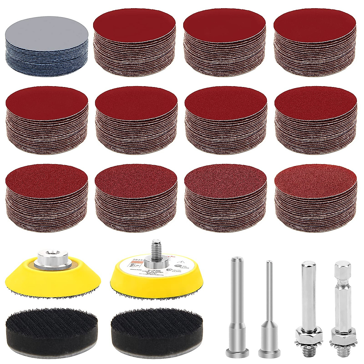 Windspeed 240+8 Pcs Sanding Discs Pad Kit, 2 Inch Die Grinder Sanding Disc Sander Attachment for Drill Sanding Attachment Rotary Sander Pads Include 60-3000 Grit