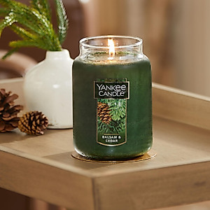 Yankee Candle Balsam & Cedar Scented, Classic 22oz Large Jar Single Wick Candle, Over 110 Hours of Burn Time