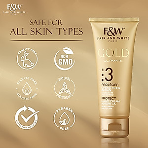 FAIR & WHITE Gold Cream 4.4 Fl oz / 125 ml, Formulated to Remove Stretch Marks with Shea Butter and Glycerin