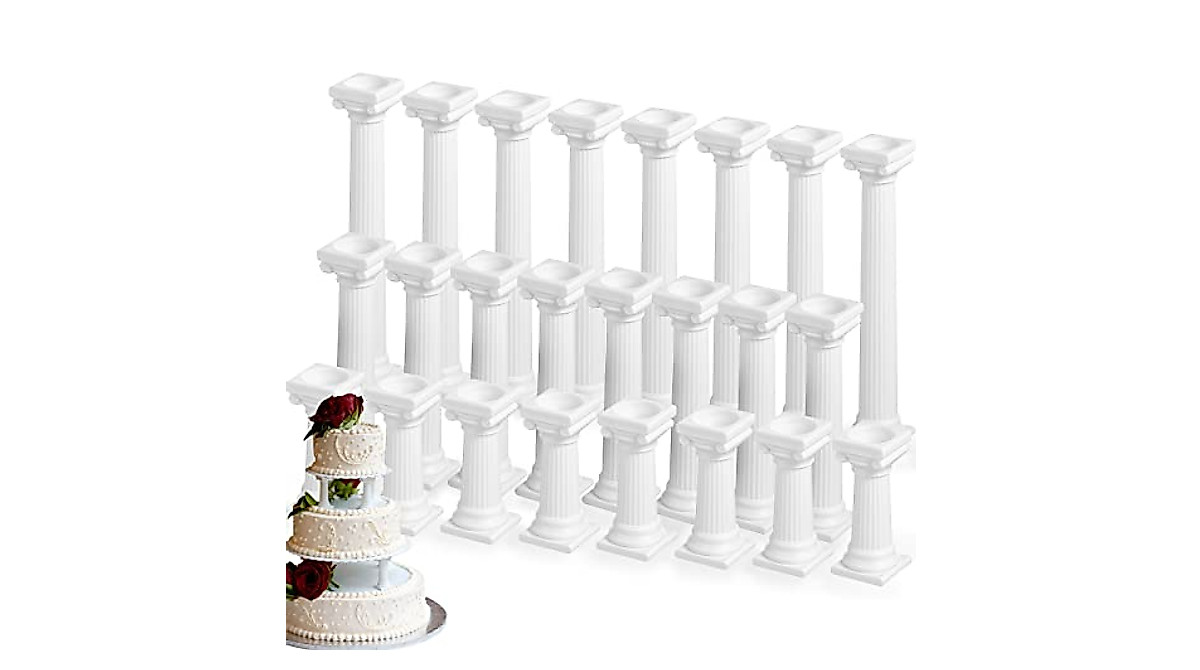 Elegant 24 Pcs Roman Column Cake Tier Separator Stands