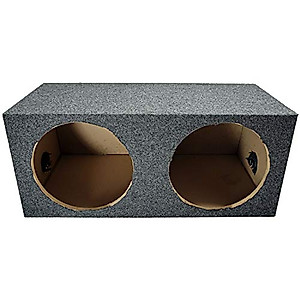 American Sound Connection Car Audio Dual 12" Sealed Subwoofer Rear Angle Sub Box Enclosure 5/8" MDF Wood