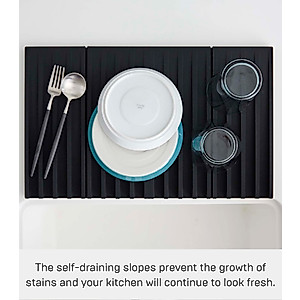 Yamazaki Home Tower Foldable Drainer Tray – Kitchen Dish Drying Mat