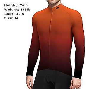Lo.gas Cycling Jersey Men Long Sleeve Bike Shirt Full Zip with Pockets Moisture Wicking Bicycle Clothes