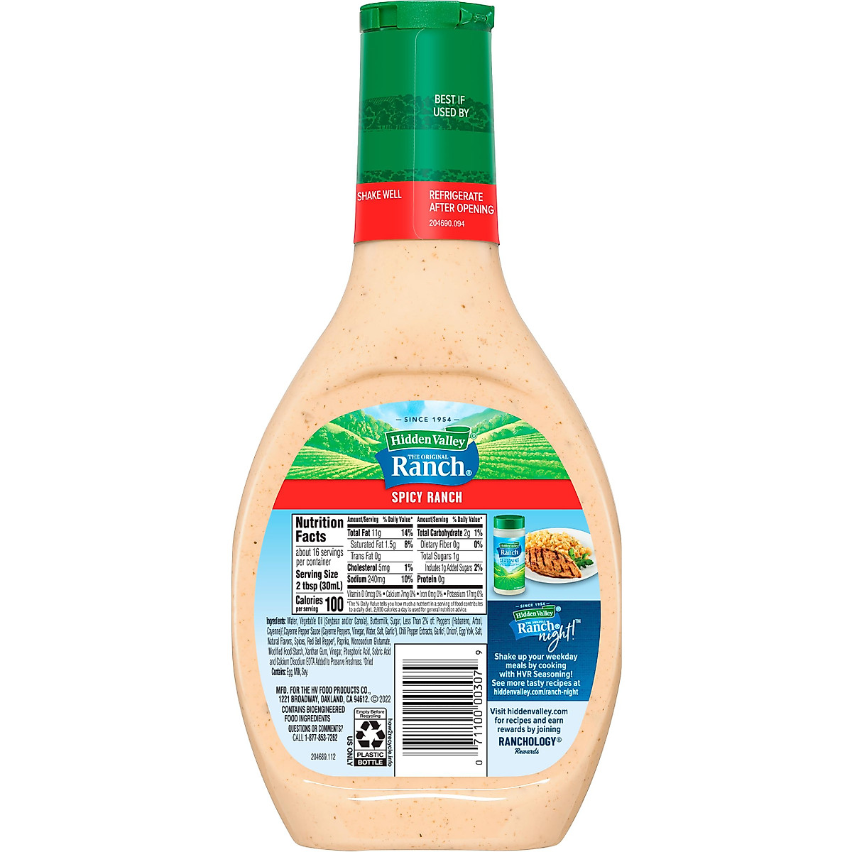 Hidden Valley Spicy Ranch Topping and Dressing, 16 Fluid Ounce Bottle (Package May Vary)