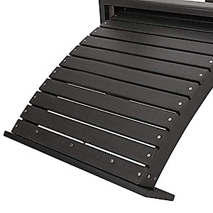 Christopher Knight Home Sampson Outdoor Adirondack Chair with Retractable Ottoman (Set of 2), Black