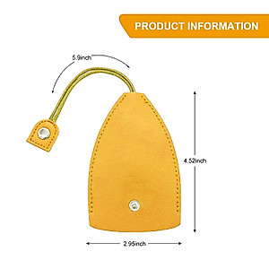 Sodcay 2 PCS Car PU Leather Key Case, Creative Pull-out Key Access Card Protective Cover, Universal for Most Cars (Yellow)