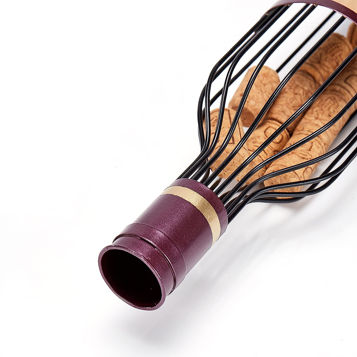Aayla Wine Cork Holder - Wine Time Cork Storage, Black and Antique Gold, Unique Gift for Wine Lovers (Wire Champagne Shape, Holds Approximately 55 Corks)