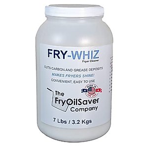 Fry-Whiz Deep Fryer Cleaner, Non-Foaming Fryer Cleaning Powder, Magic Clean Fryer Boil Out Powder to Remove Carbon & Grease Deposits in Deep Fryers, Makes Fryers Shine, 1 Gal Jar