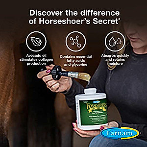 Farnam Horseshoer's Secret Deep-Penetrating Hoof Oil for Horses, Conditions Dry Hooves and Prevents Cracks, Splits and Contracted Heels, Contains Avocado Oil, 32 Oz.