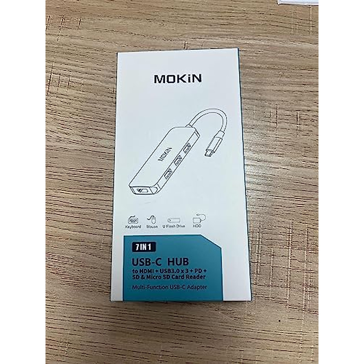 USB C Adapter for MacBook Pro/Air, MOKiN USB C Hub, Mac Dongle, 7 in 1 Multiports USB C Hub to 3 USB 3.0, 4K HDMI, SD/TF Card Reader and 100W PD Adapters for Dell HP Lenovo Surface and More