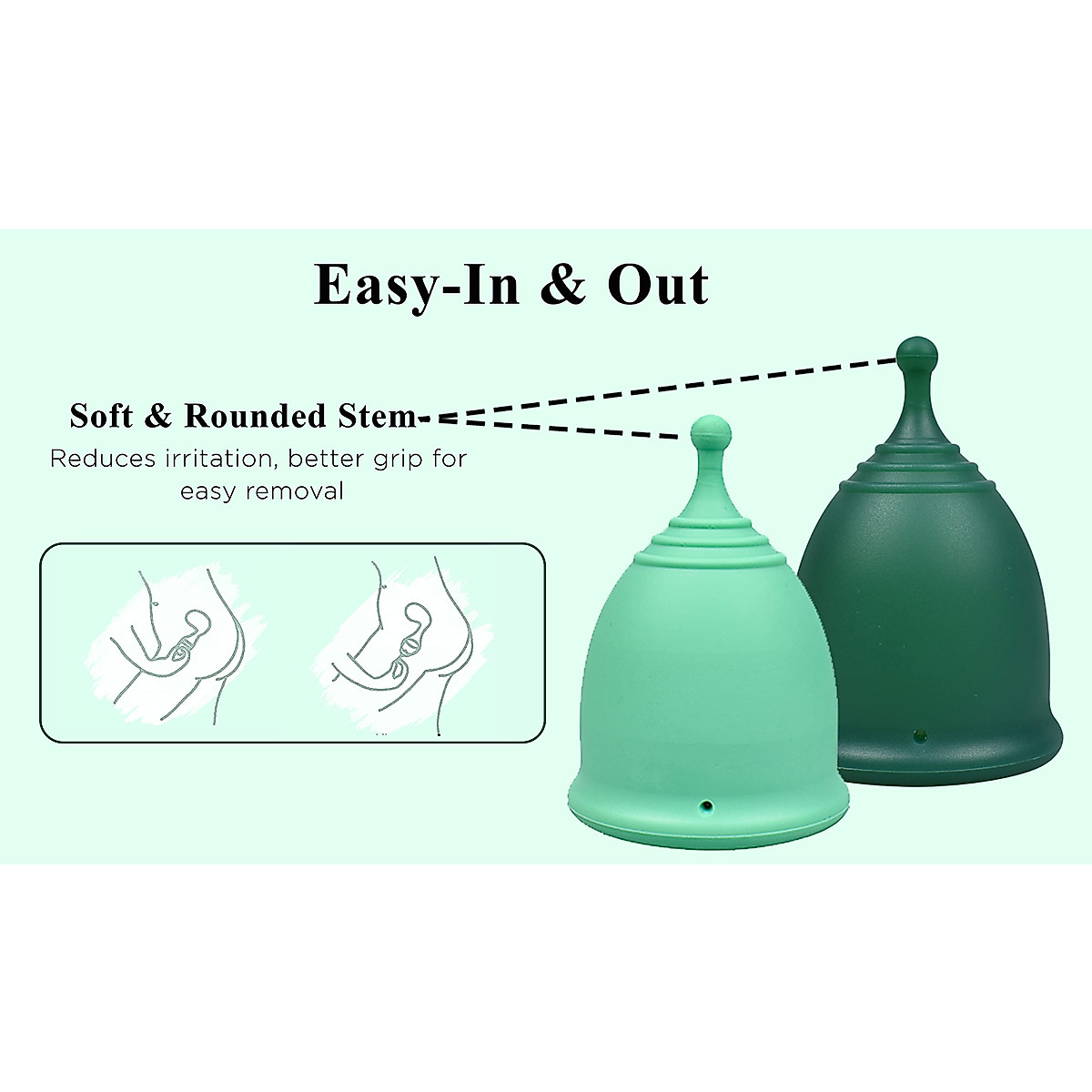 SHORDY Reusable Menstrual Cup (Small & Large) Set of 2 with Box, Medical Grade Silicone, Copa Menstruelle, Period Cup, Heavy & Light Flow, Feminine Hygiene, Tampons, Pads & Disc Alternative for Women