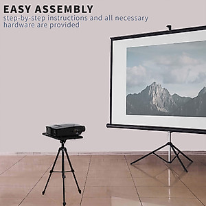 VIVO Universal Aluminum Tripod Folding Projector Stand, Height Adjustable Tilting Laptop Stand with Tray, Nylon Bag Included, for Home and Office, Black, STAND-VP01T