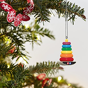 Hallmark Keepsake 0.875" Miniature Christmas Ornament 2021, Fisher-Price Rock-a-Stack Toy, Mini