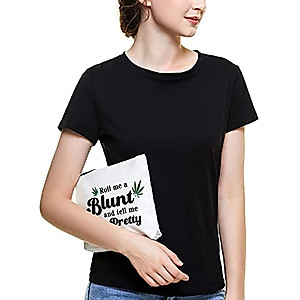 IHopes+ Funny Leaf Makeup Bag Gift for Women Best Friends Sister Teens Makeup Lover | Cute Herb Makeup Zipper Pouch Bag Cosmetic Travel Accessories Bag Toiletry Case Gifts for Birthday Christmas