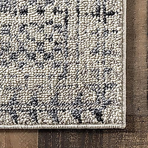 nuLOOM Elodie Distressed Diamonds Area Rug, 6' x 9', Light Grey