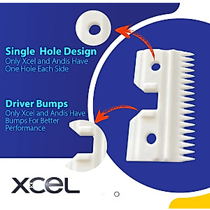 XCEL Ceramic Medium Cutter Blade Compatible with Andis, Oster A5 and Walh KM Series (2)
