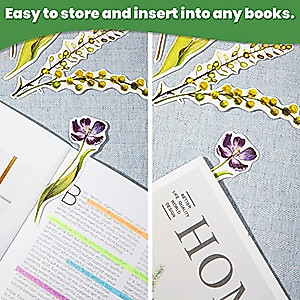 NEWEST 60 Pieces Colorful Flower Bookmarks, Paper Bookmark Card Sets Page Markers for Students Reading, 30 Designs