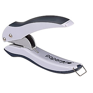 Bostitch Office EZ Squeeze One-Hole Punch, 10 Sheet Capacity, Lightweight, Gray/Blue (2402)