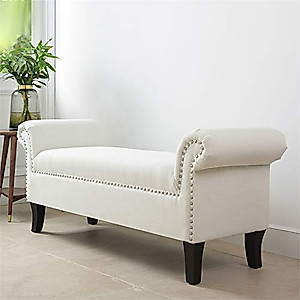 Jennifer Taylor Home Kathy Roll Arm Entryway Accent Bench, Bright White Polyester