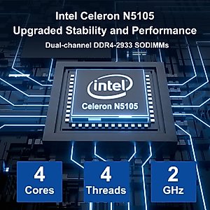 Intel NUC 11, NUC11ATKC4 Atlas Canyon Win11 Pro Mini PC Desktop, 8GB DDR4 RAM, 256GB SSD, Intel Celeron N5105 Processor, Support HDMI Dual 4K UHD/Bluetooth V5.2/Windows 11 Pro preinstalled