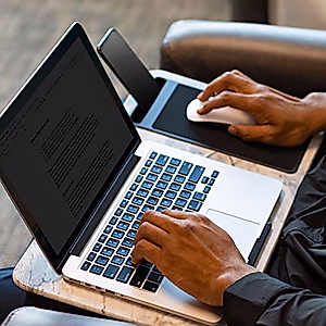 LapGear Home Office Lap Desk with Device Ledge, Mouse Pad, and Phone Holder - Silver Carbon - Fits up to 15.6 Inch Laptops - Style No. 91585