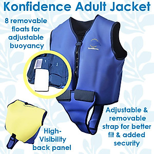 Konfidence Adult Swim Jacket - Blue/Yellow (34-38" Chest)
