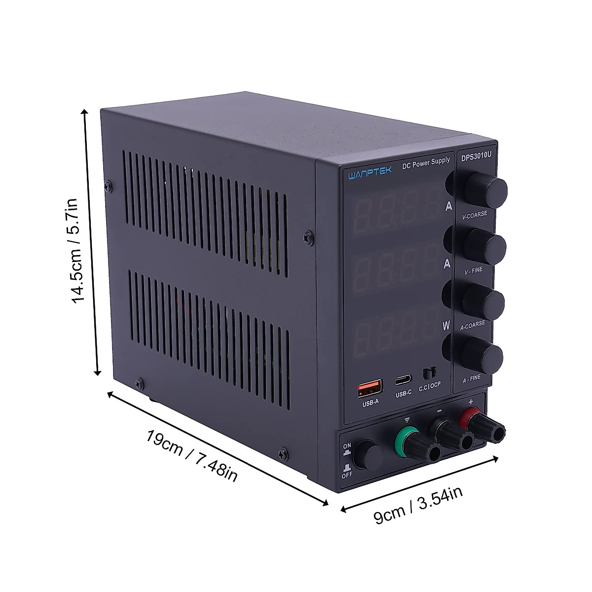 Adjustable Switch DC Adjustable Power Supply 4-Digital LED Display AC110V for Lab, Automobile Battery Charger, DIY Tool, Repair, Research (DPS3010U)