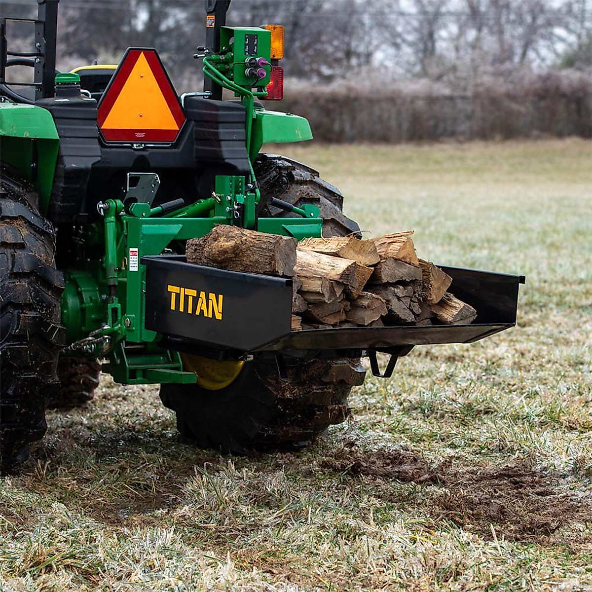 Titan Attachments 3 Point 10 Cu. FT Dump Box Fits Category 1 Tractors, Quick Hitch Compatible, Rear Transport Self-Dumping Hopper, Utility Carry-All Box for Material Handling