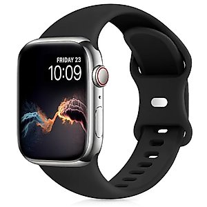 Andrea Silicone Sport Band Compatible with Apple Watch Bands for Women Men 38mm 40mm 41mm 42mm 44mm 45mm 49mm, Soft Strap iWatch Bands for Series 9, 8, 7, 6, 5, 4, 3, 2, 1 SE Ultra
