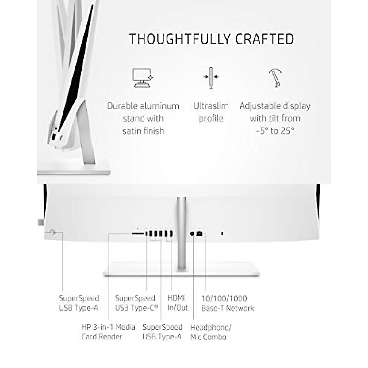 HP Pavilion 27-inch All-in-One Desktop, 10th Gen Intel i7-10700T Processor, 16 GB RAM, 1 TB SSD Storage, Full HD IPS Touchscreen, Windows 10 Home, Wireless Keyboard and Mouse Combo (27-d0080, 2020)