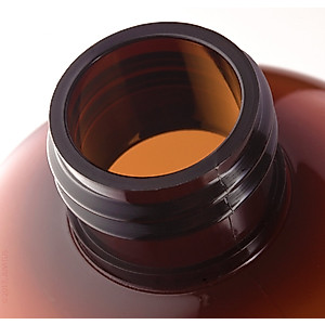 JUVITUS Amber 1 oz Boston Round PET Bottles (BPA Free) with Black Treatment Pump (24 Pack)