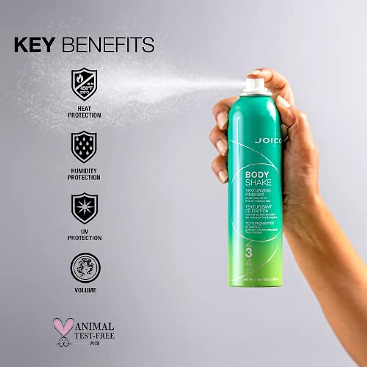 Body Shake Texturizing Finisher | For Fine to Medium Hair | Long-Lasting Volume & Fullness | Thermal Heat, Humidity, Pollution, & UV Protection | Control Frizz & Flyaways | Paraben Free | 250mL