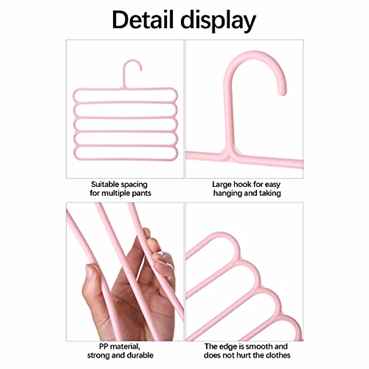 Organization and Storage, Multi-Functional 5-Layer Pants Hangers Space-Saving Non-Slip Multi-Layer Trouser Rack, College Dorm Room Essentials,Closet Storage for Jean Trousers Scarf (Blue)