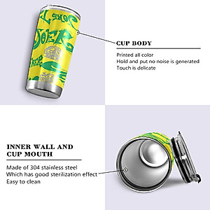 Joker Green Yellow Poker Card Tumbler Stainless Steel Insulated Cup Travel Mug for Coffee Double Wall Vacuum Thermos with Straw and Lid 20oz